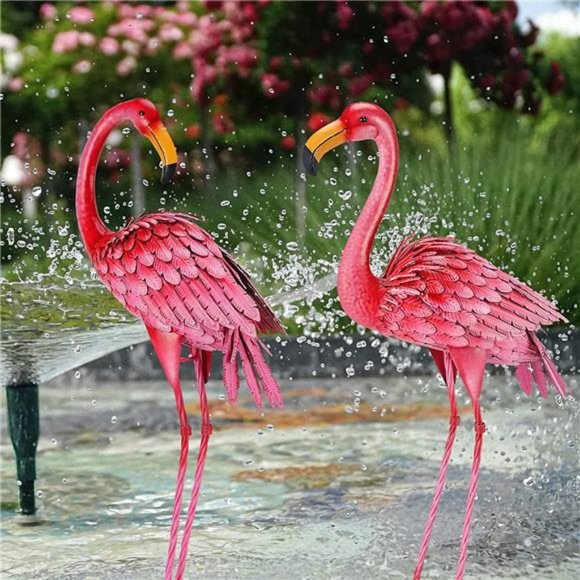Accents | Flamingo Garden Statue Outdoor Statues Pink Flamingo ...